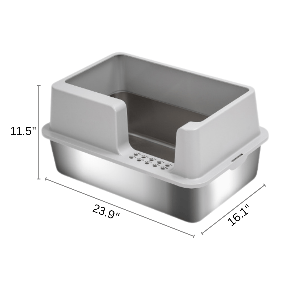 Premium Stainless Steel Cat Litter Box